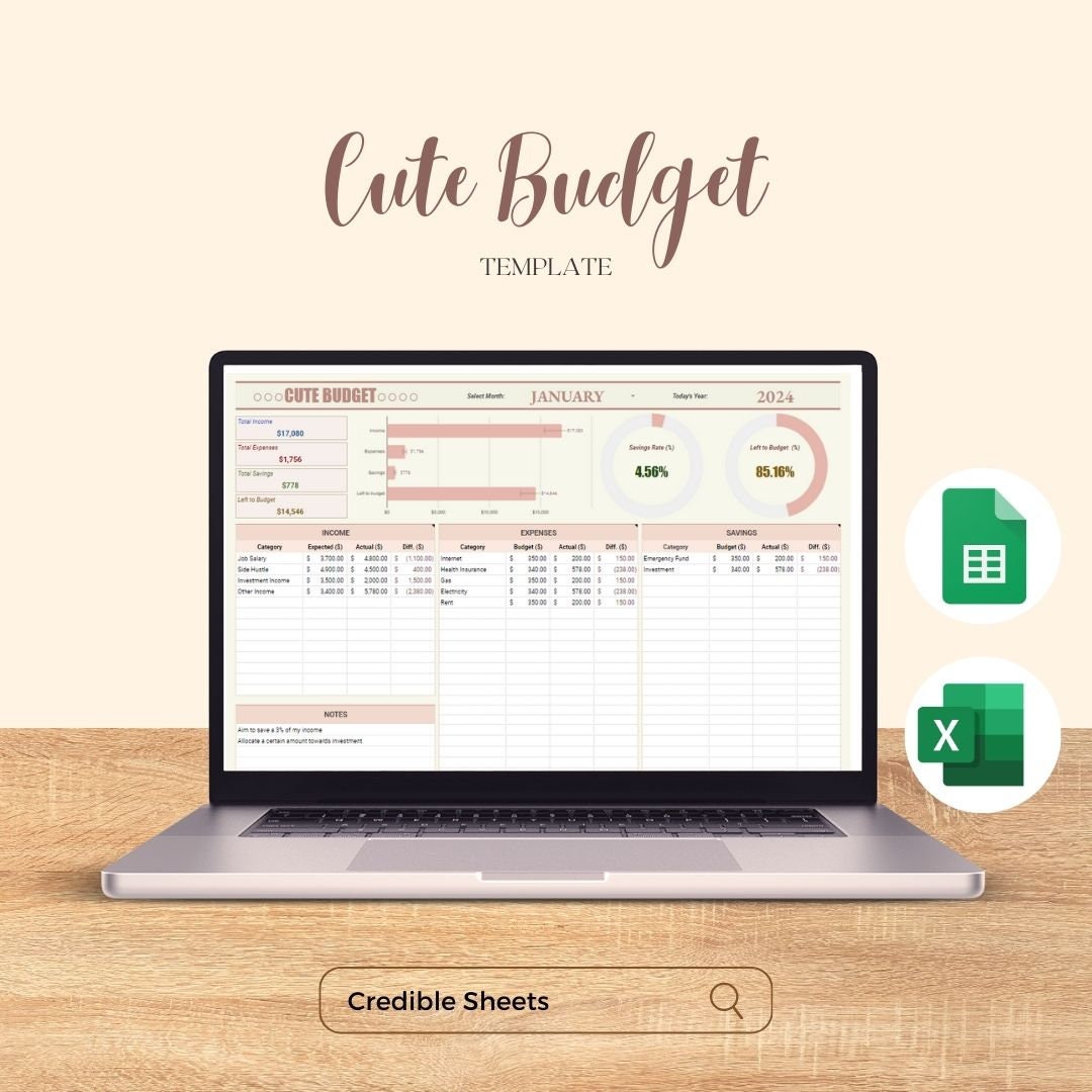 Cute Budget Template - Etsy