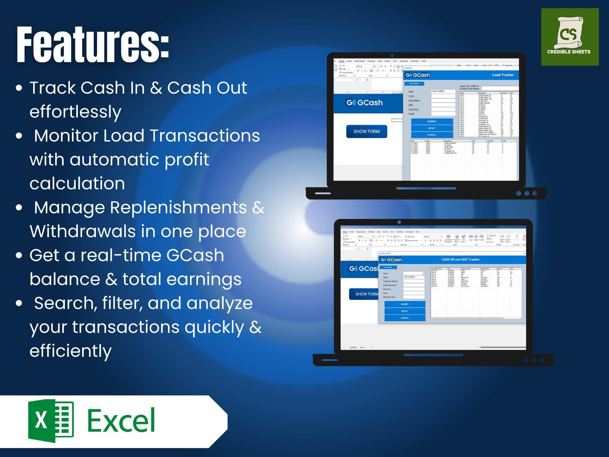 Gcash Tracker System in Excel - Etsy