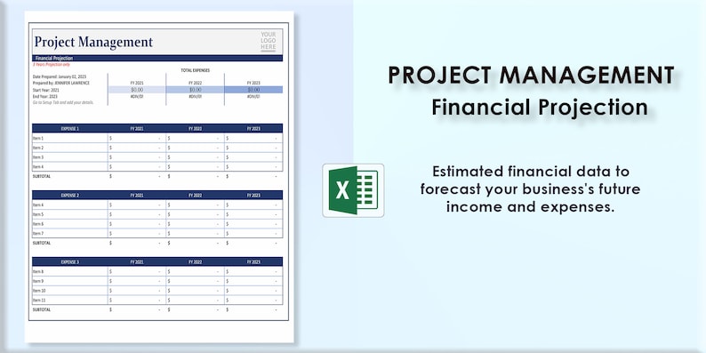 Project Management Financial Projection - Etsy