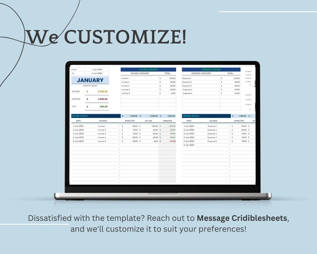 Budget Planner Template - Etsy