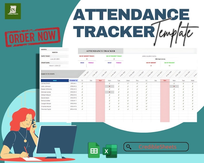 Attendance Tracker Template - Etsy