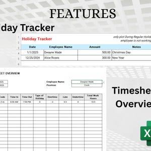 Payroll With Timesheet in Excel - Etsy