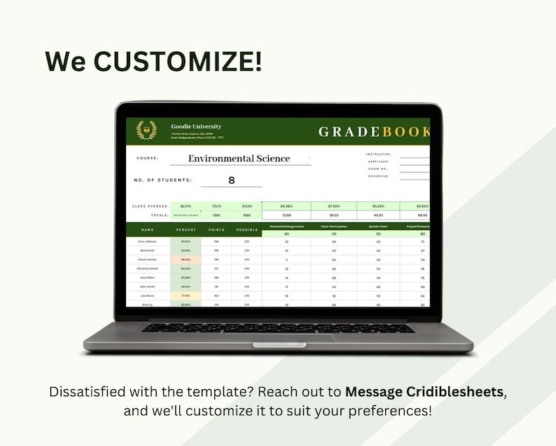 Gradebook Template - Etsy