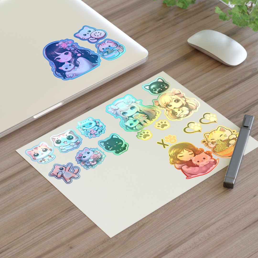 Kawaii Cat Girls Stickers Gift Sticker Sheets - Etsy