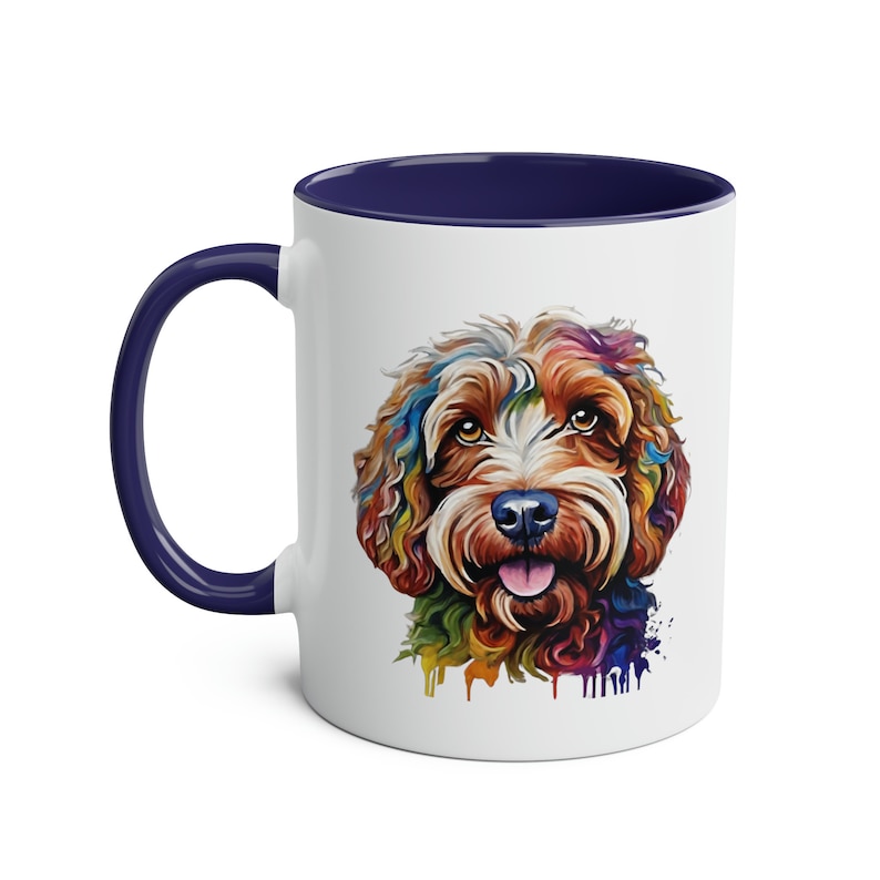 Cockapoo Mug Cavapoo Goldendoodle Labradoodle Dog Portrait Cup Gift Two ...