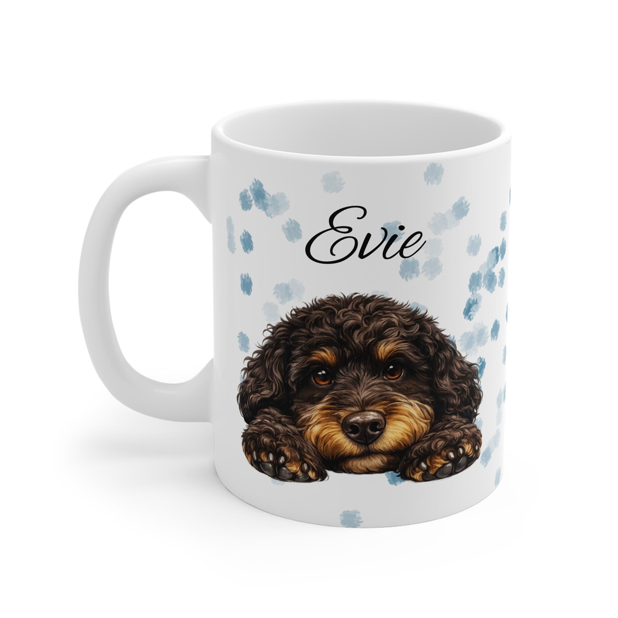 Chocolate Phantom Cockapoo Mug, Cavapoo Labradoodle Doodle Mug ...
