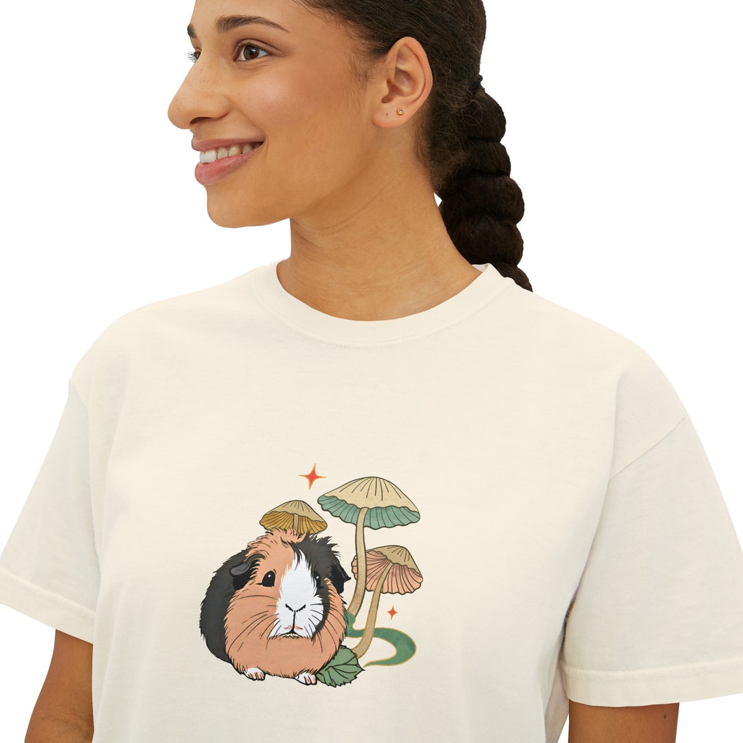 Guinea Pig T Shirt Mushroom Top Cute Aesthetic Top Cavy Gift Women's ...