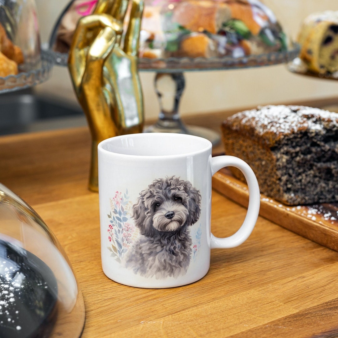 Cockapoo Mug Cavapoo Puppy Watercolour Black Dog Gift - Ceramic Coffee ...