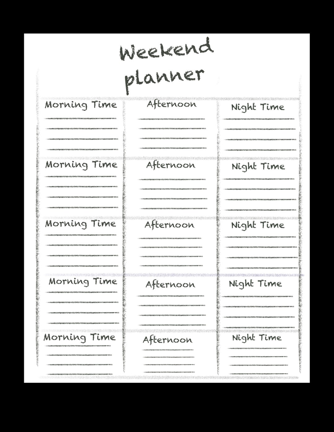 Weekend Planner Printable Landscape - Etsy
