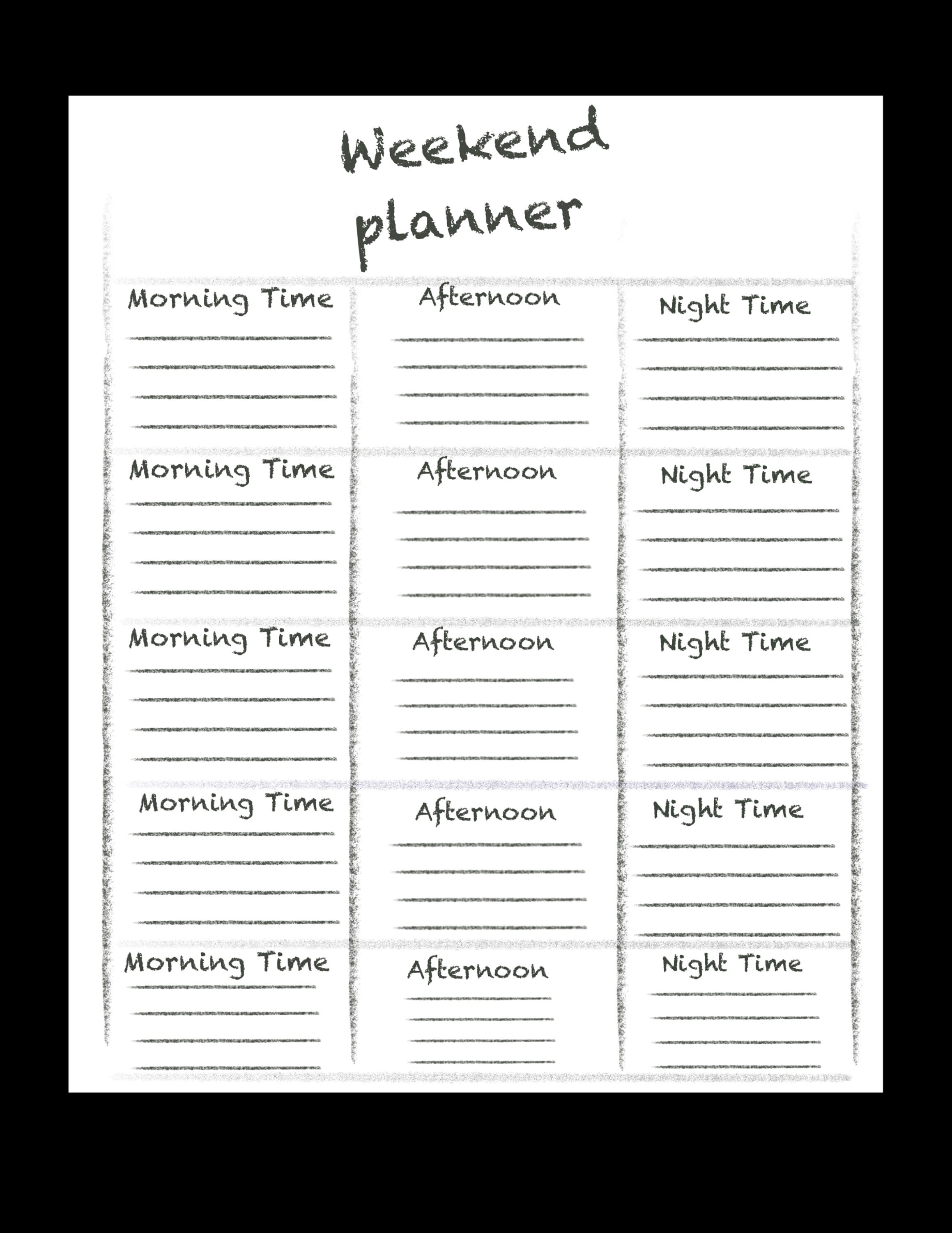 Weekend Planner Printable Landscape - Etsy