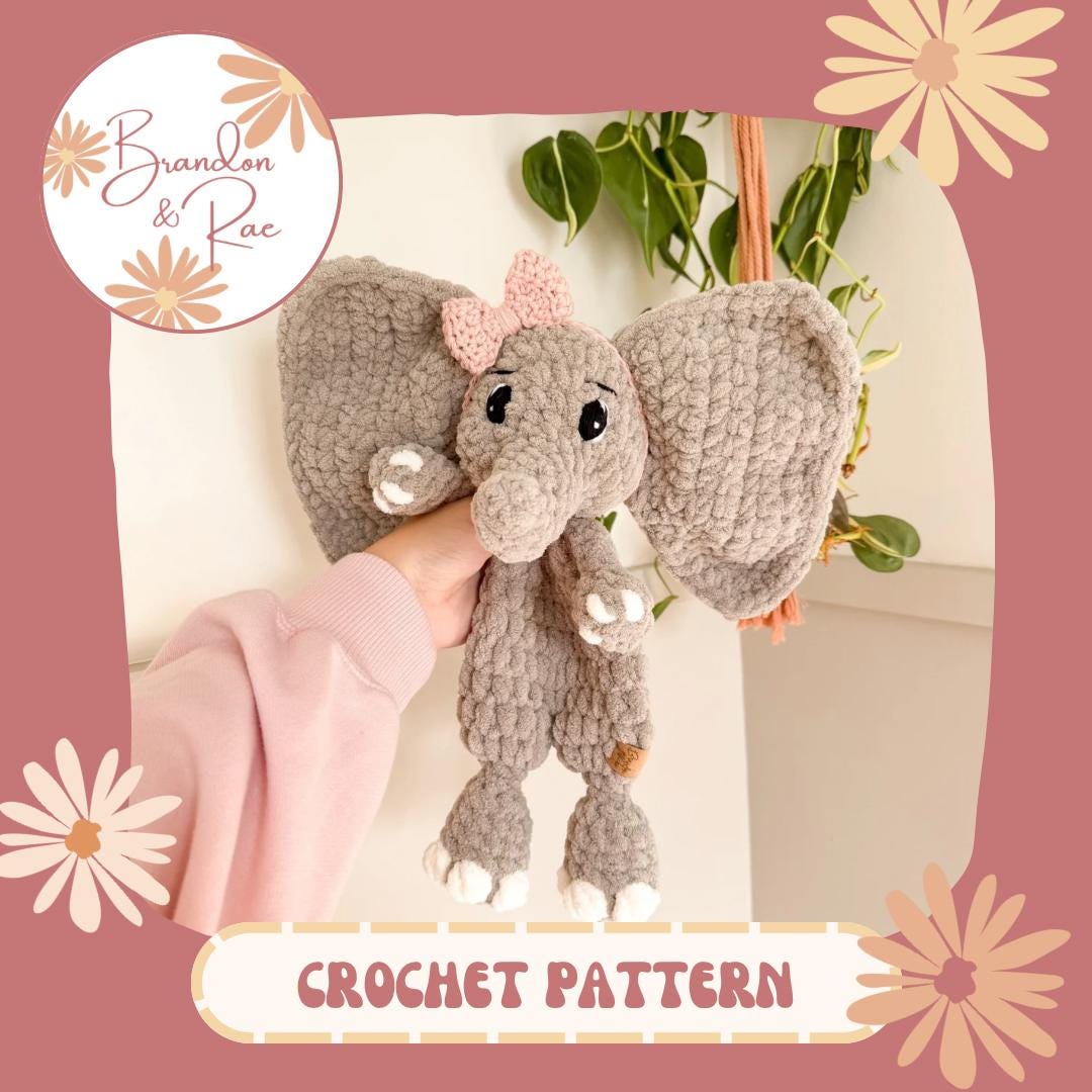 Elodie Elephant Crochet Snuggler Pattern (PDF) - Etsy