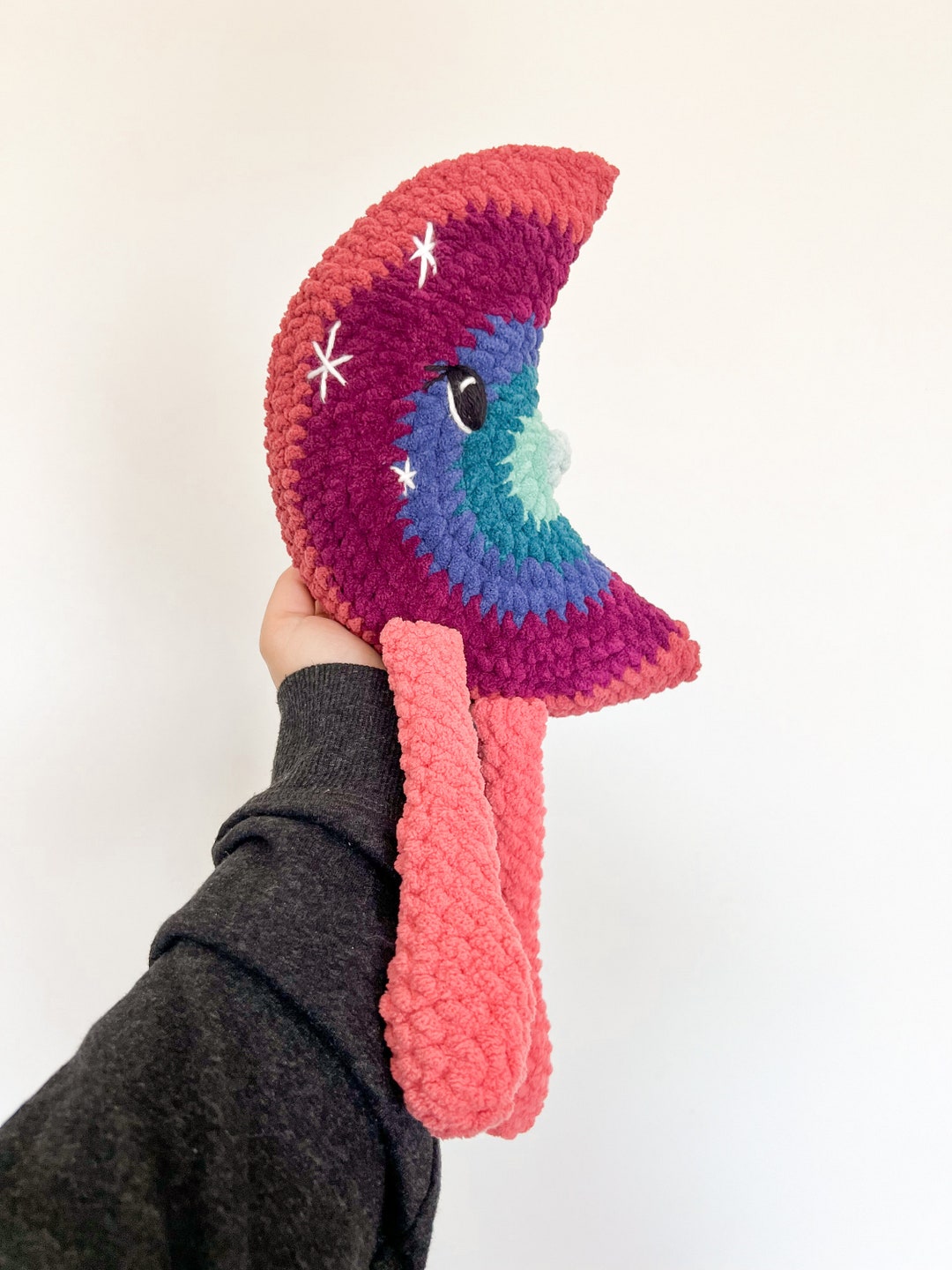 Luna Moon Crochet Stuffie Moon Stuffed Toy Moon Pillow Moon Decor - Etsy