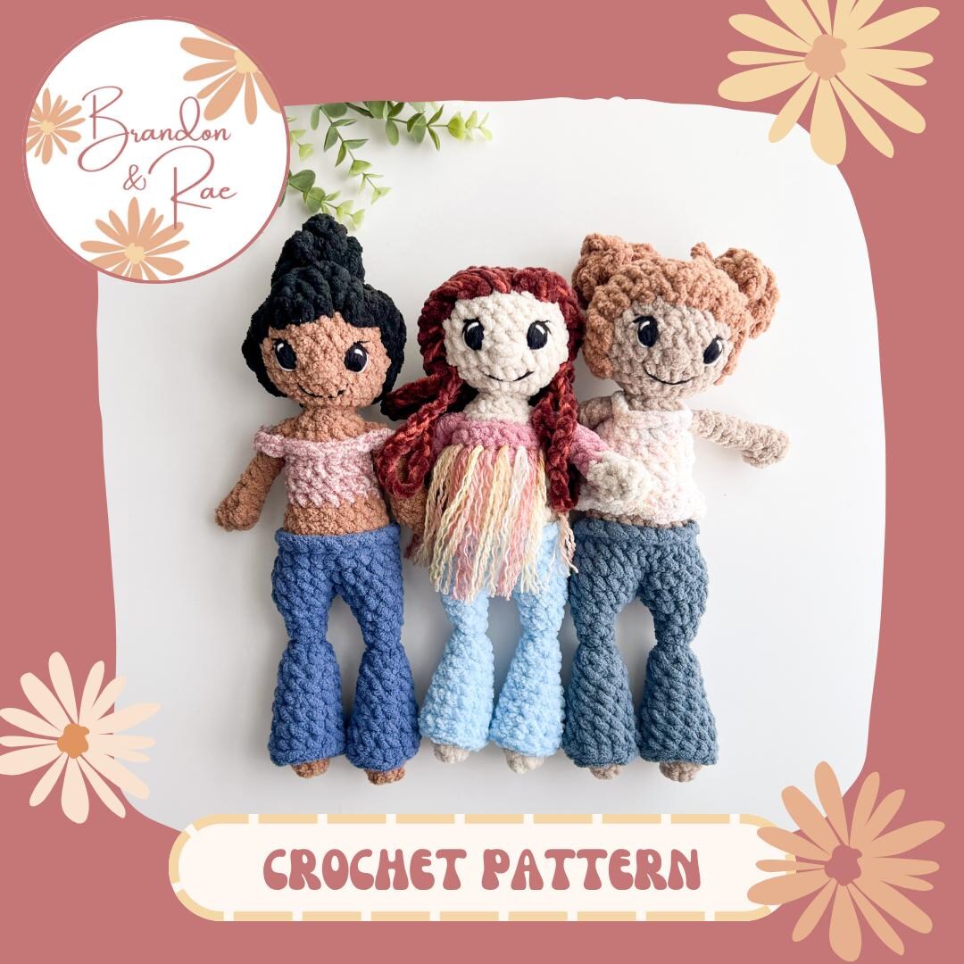 Freya Flare Crochet Pattern / Crochet Doll / Groovy Doll / Hippie Doll ...