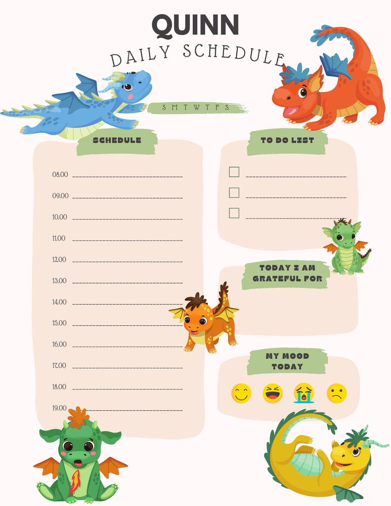Editable Daily Planner, Digital Planner, Printable Daily Schedule ...
