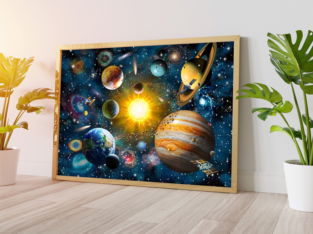 Amazing Solar System Outer Space Canvas Wall Art Design_ Poster Print ...