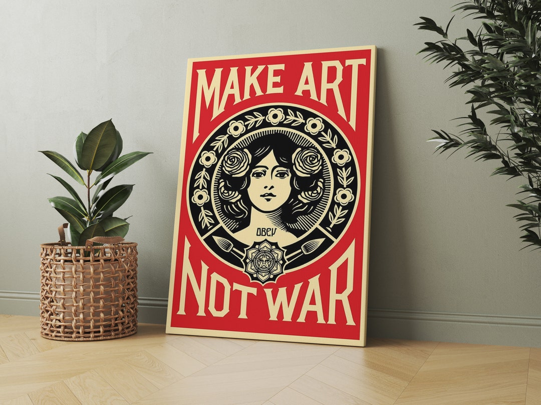 Make Art Not War Poster Peace Quote Poster Print Retro - Etsy