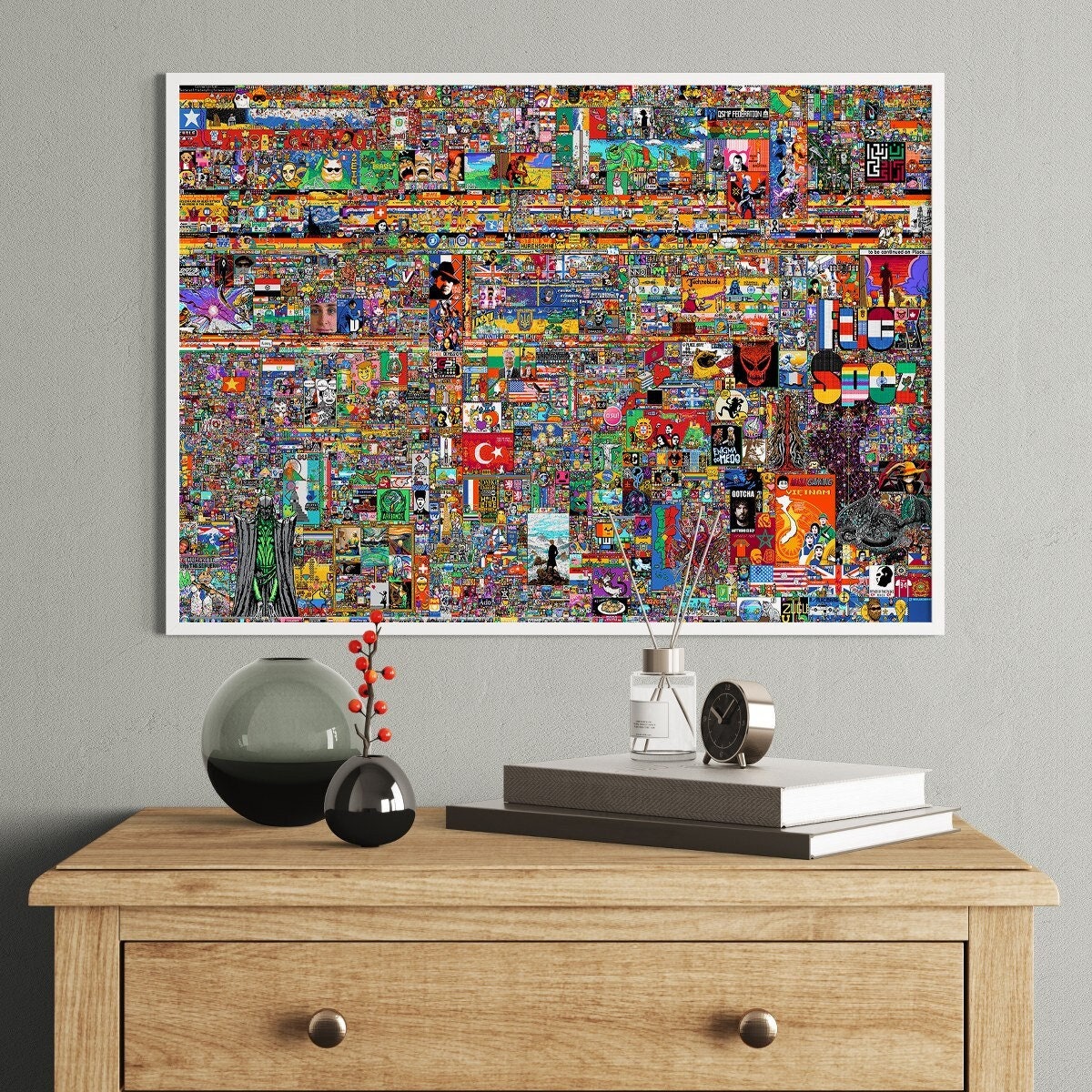 R Place Reddit 2023 Final Image Canvas, Pixel Art Poster - Etsy