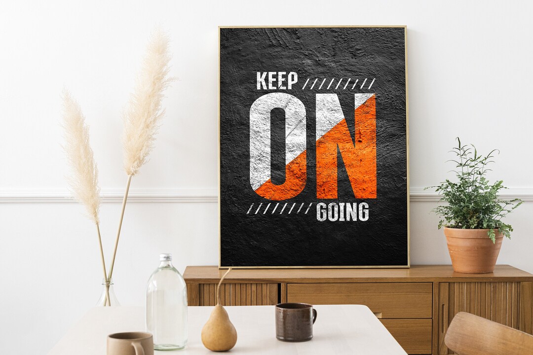 Keep on Going Canvas, Motivational Poster, Positive Quote Wall Decor ...