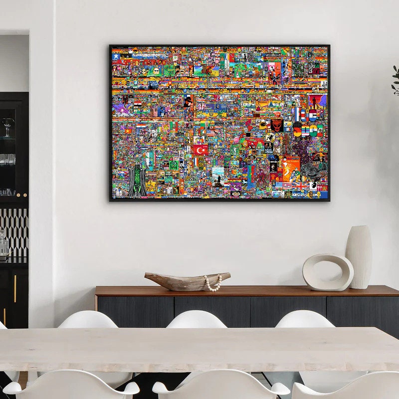 R Place Reddit 2023 Final Image Canvas, Pixel Art Poster - Etsy