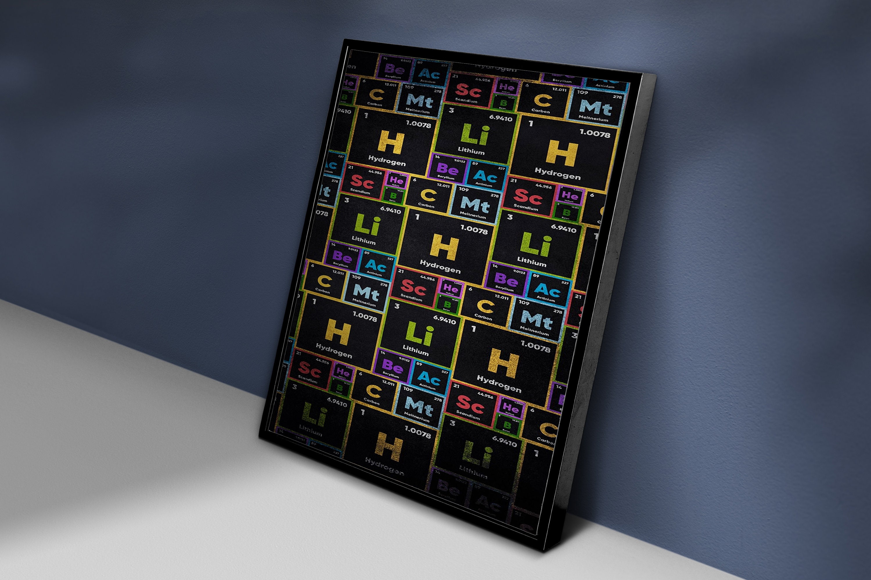 Periodic Table of Elements Canvas, Chemical Poster, Science Wall Art ...