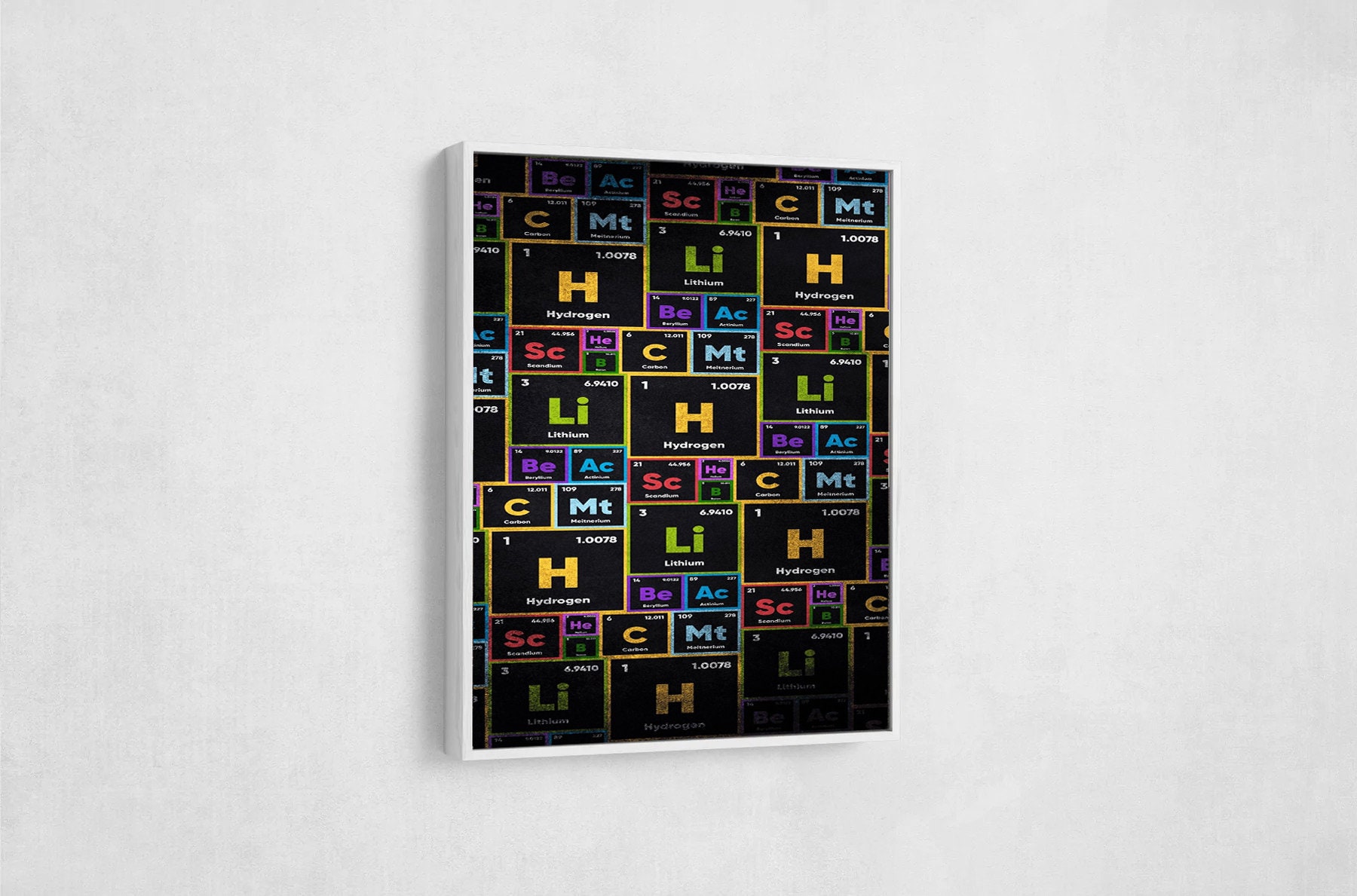 Periodic Table of Elements Canvas, Chemical Poster, Science Wall Art ...