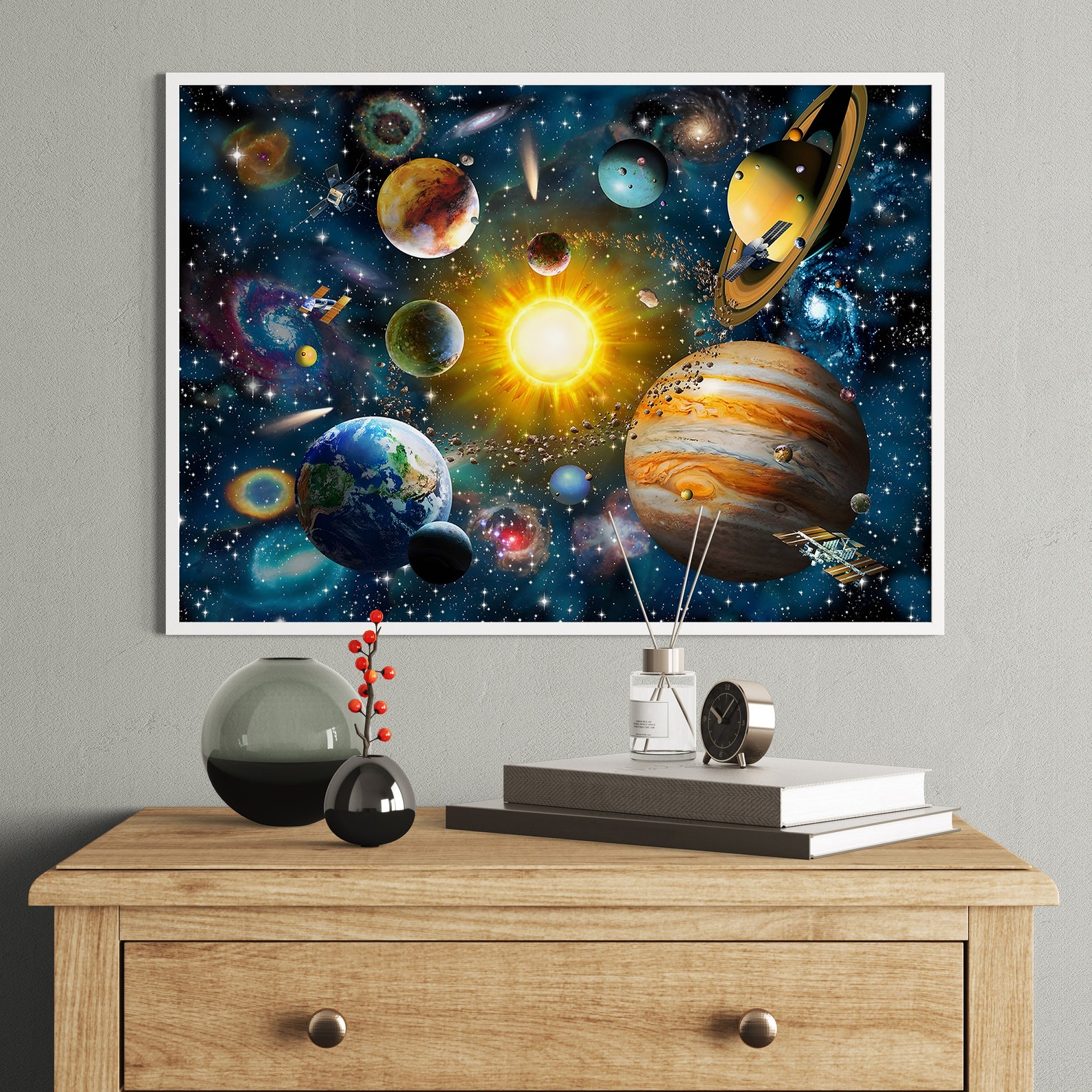 Amazing Solar System Outer Space Canvas Wall Art Design_ Poster Print ...
