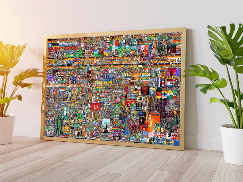 R Place Reddit 2023 Final Image Canvas, Pixel Art Poster - Etsy