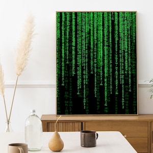 Binary Code Wall Art, Popular Film Poster, Home Decor Canvas ...