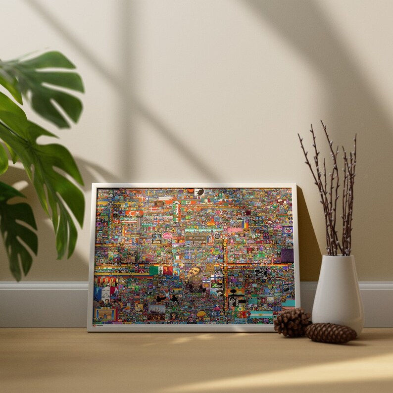 R Place Reddit 2022, Final Image Canvas, Reddit Canvas, Wall Art, Pixel Art, Fashion Print, R ...