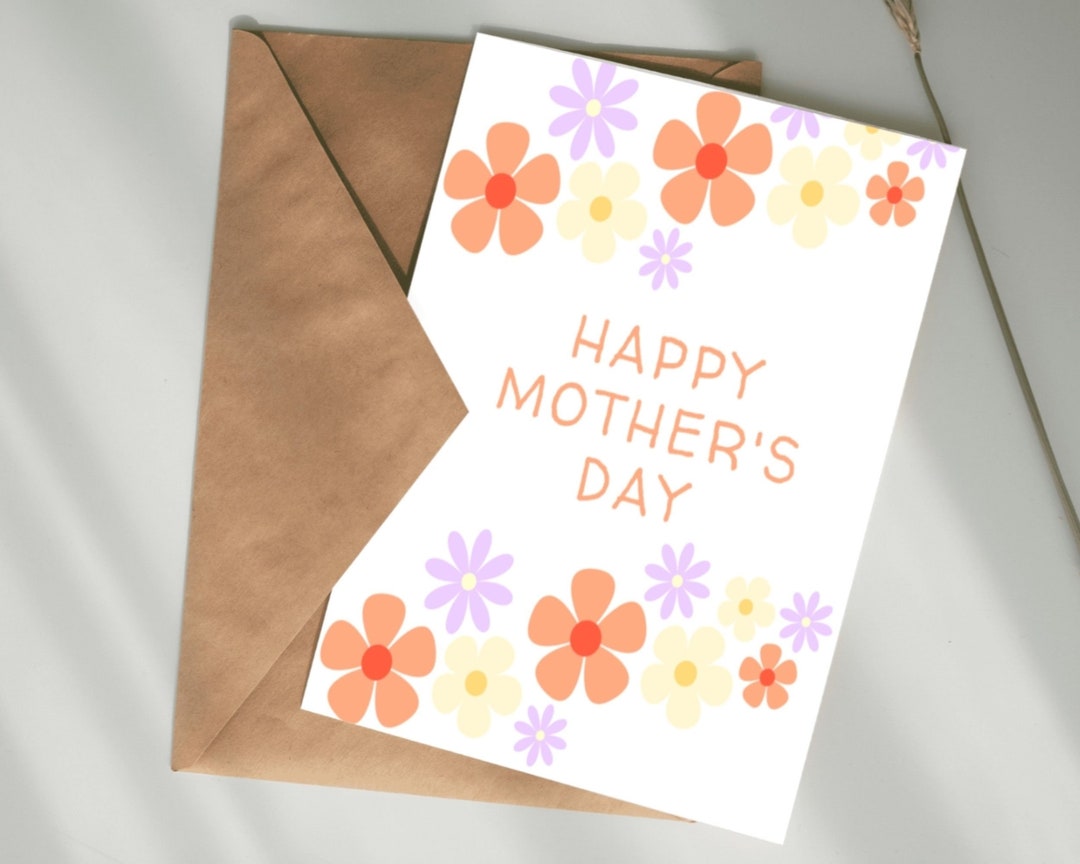 Printable Happy Mother's Day Card and Envelope Template, INSTANT ...