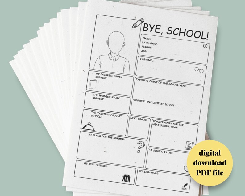 Printable Preschool Children '' Bye, School !'' Worksheet, School ...