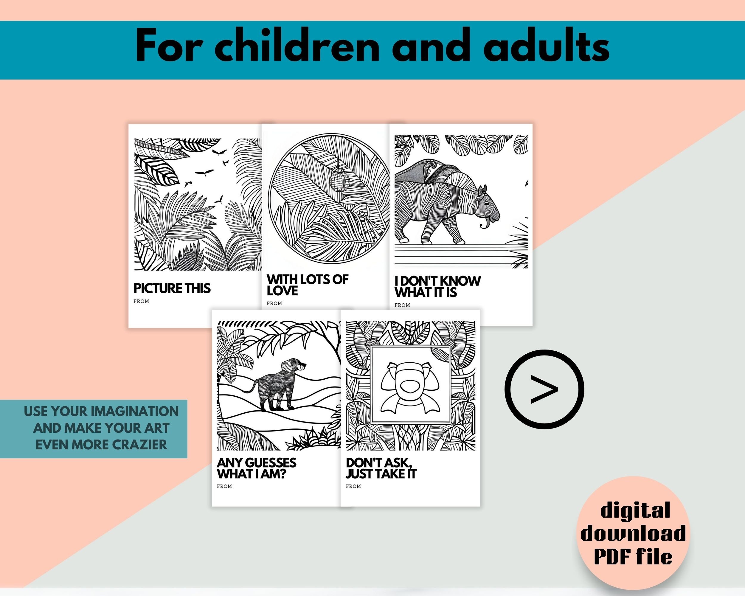 Printable Unique Jungle Themed Coloring Pages for Children and Adults ...