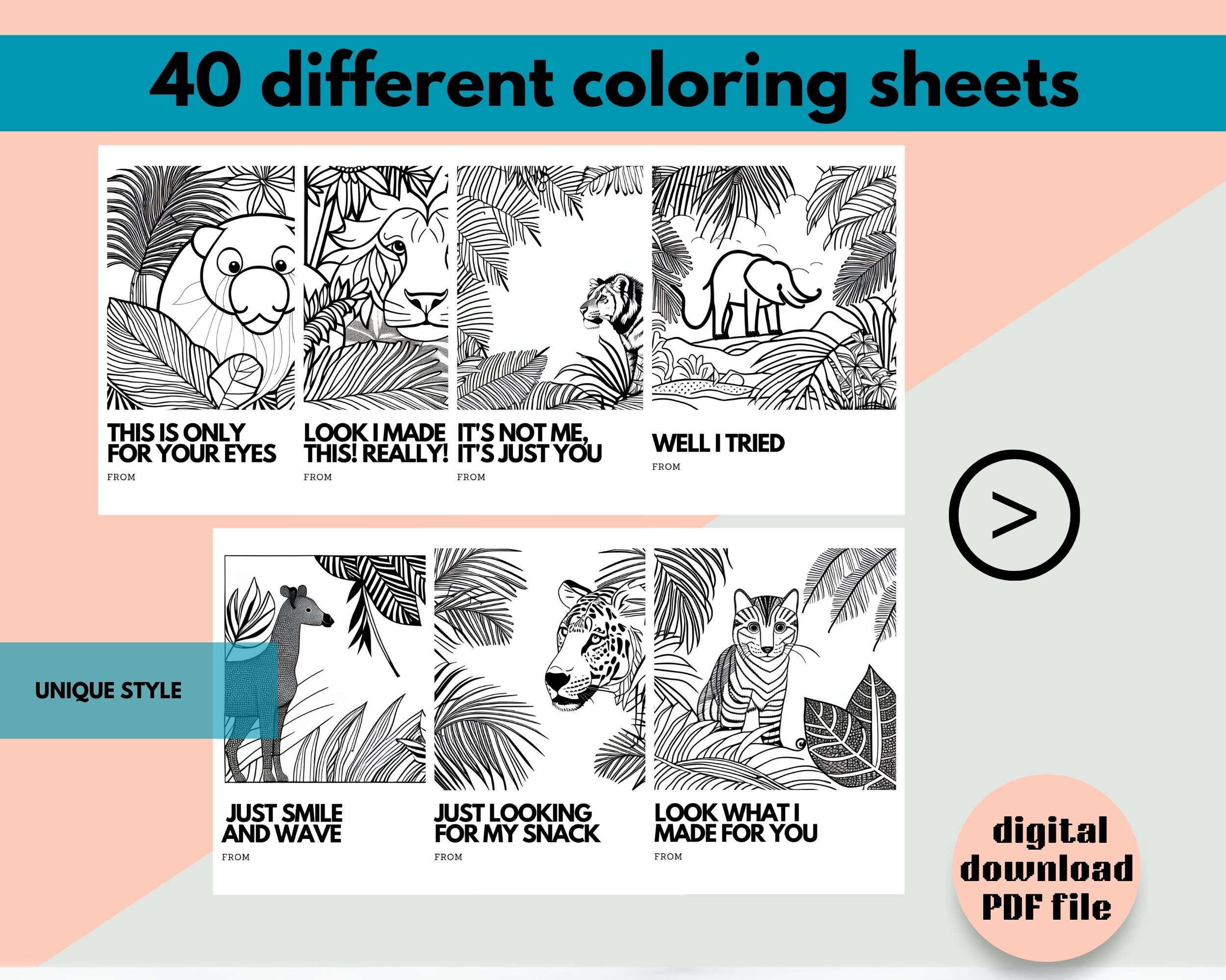 Printable Unique Jungle Themed Coloring Pages for Children and Adults ...