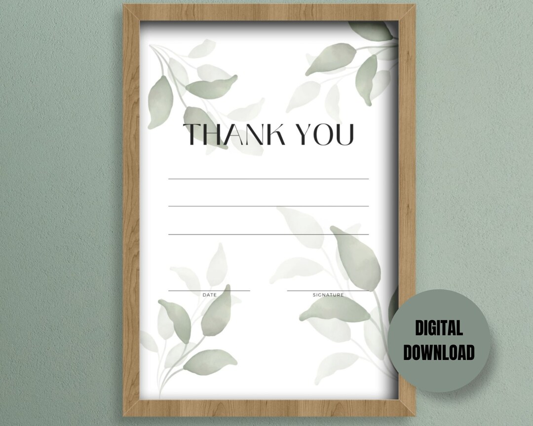Printable Blank Thank You Appreciation - Certification Paper Template ...
