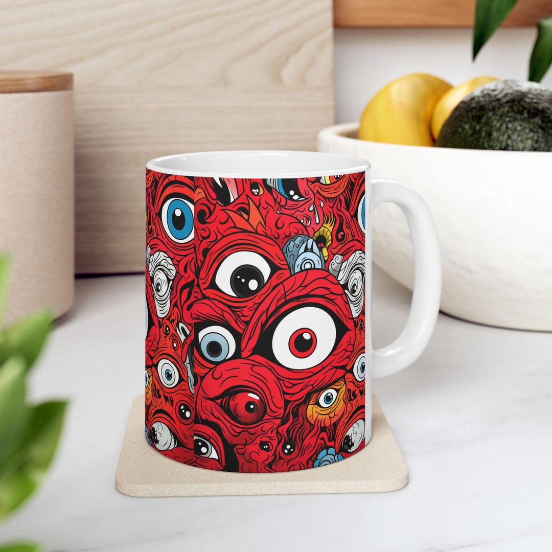 Eyeballs, so Many Eyeballs Abstract Art Splashes of Color. Cute Lil Cup ...