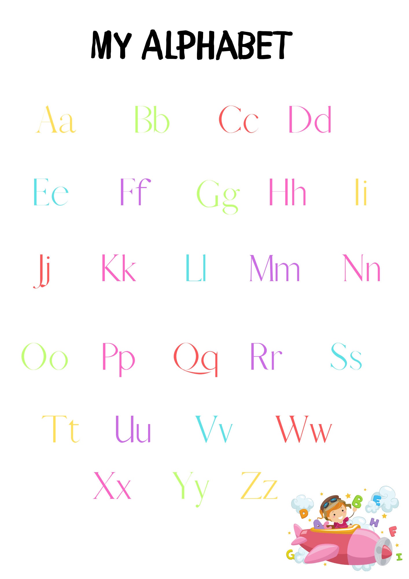 Printable Alphabet ABC Table Learn Abcs Education Table - Etsy