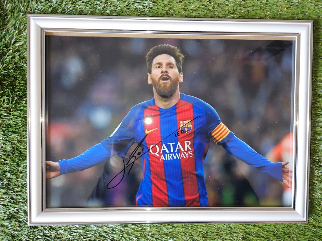 Messi Signed Photo With Coa - Etsy