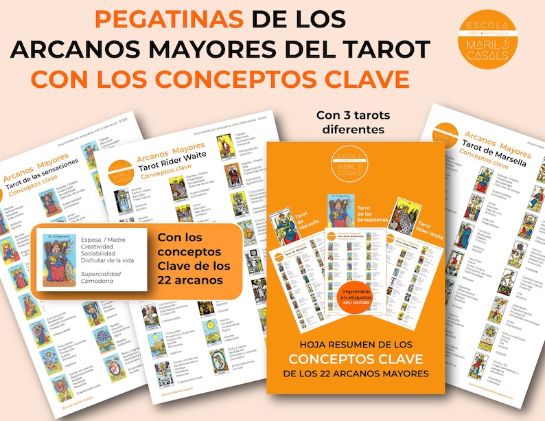 Pegatinas 22 Arcanos Mayores Tarot Rider Waite Marsella Y De - Etsy