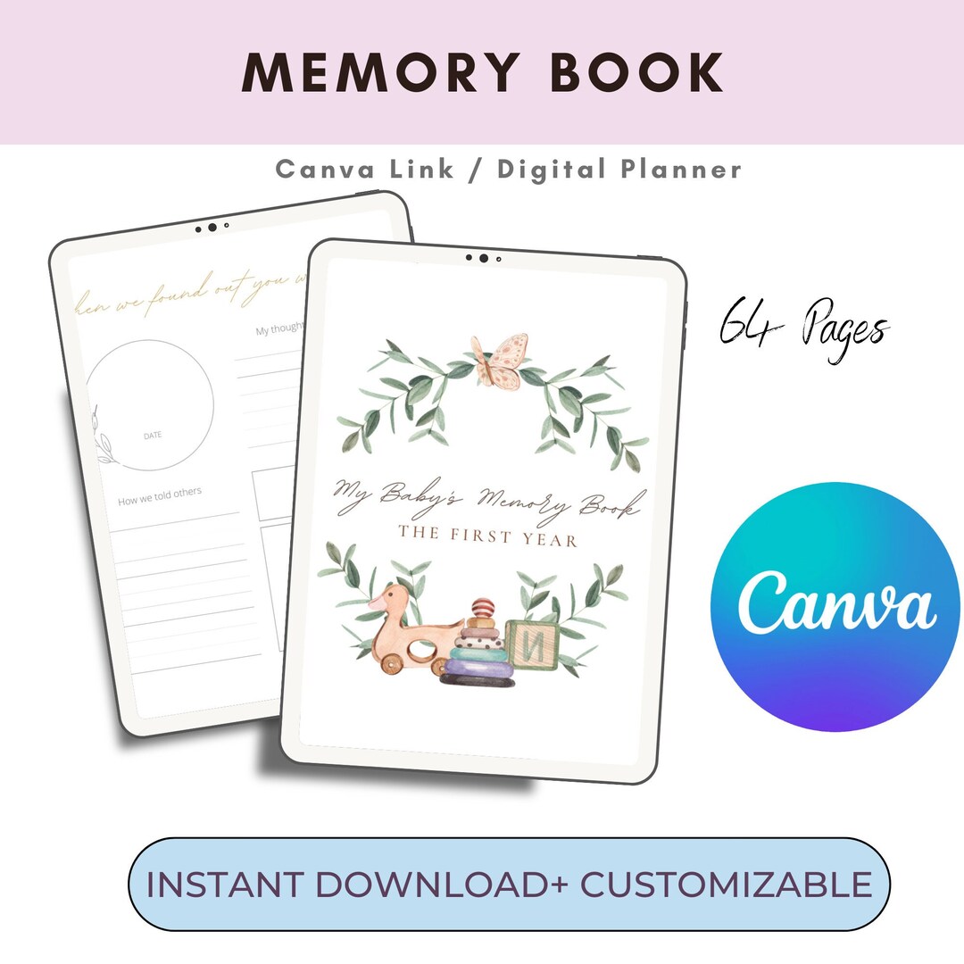 Editable Baby Memory Book Printable Baby Memory Book Baby Milestone ...