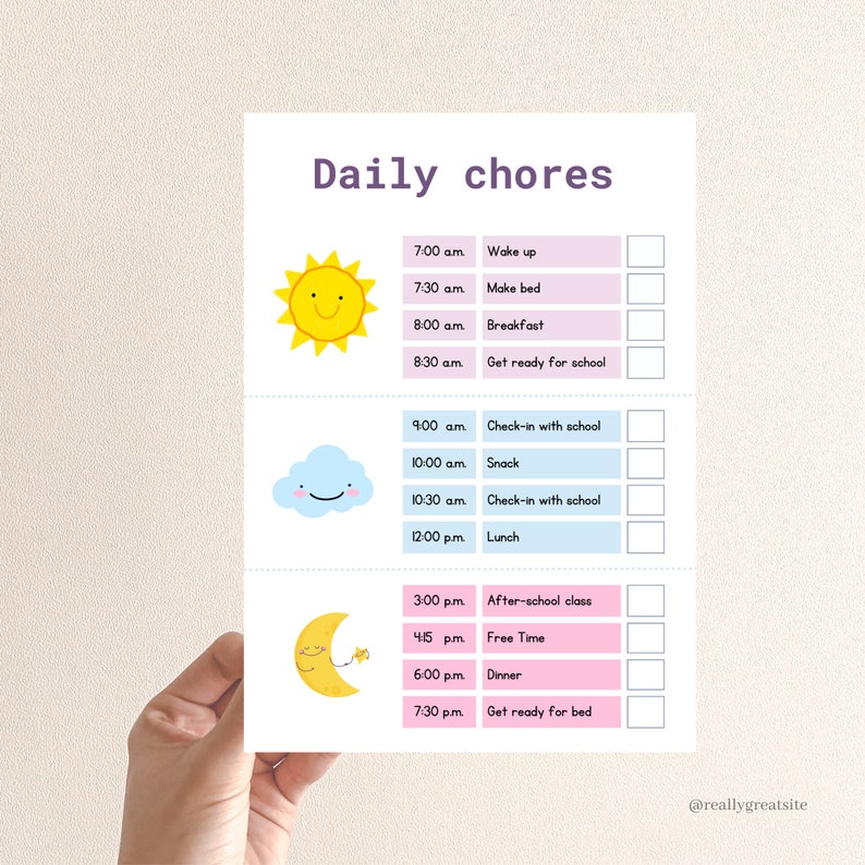 Editable Chore Chart for Kids Printable Kids Daily Weekly - Etsy UK