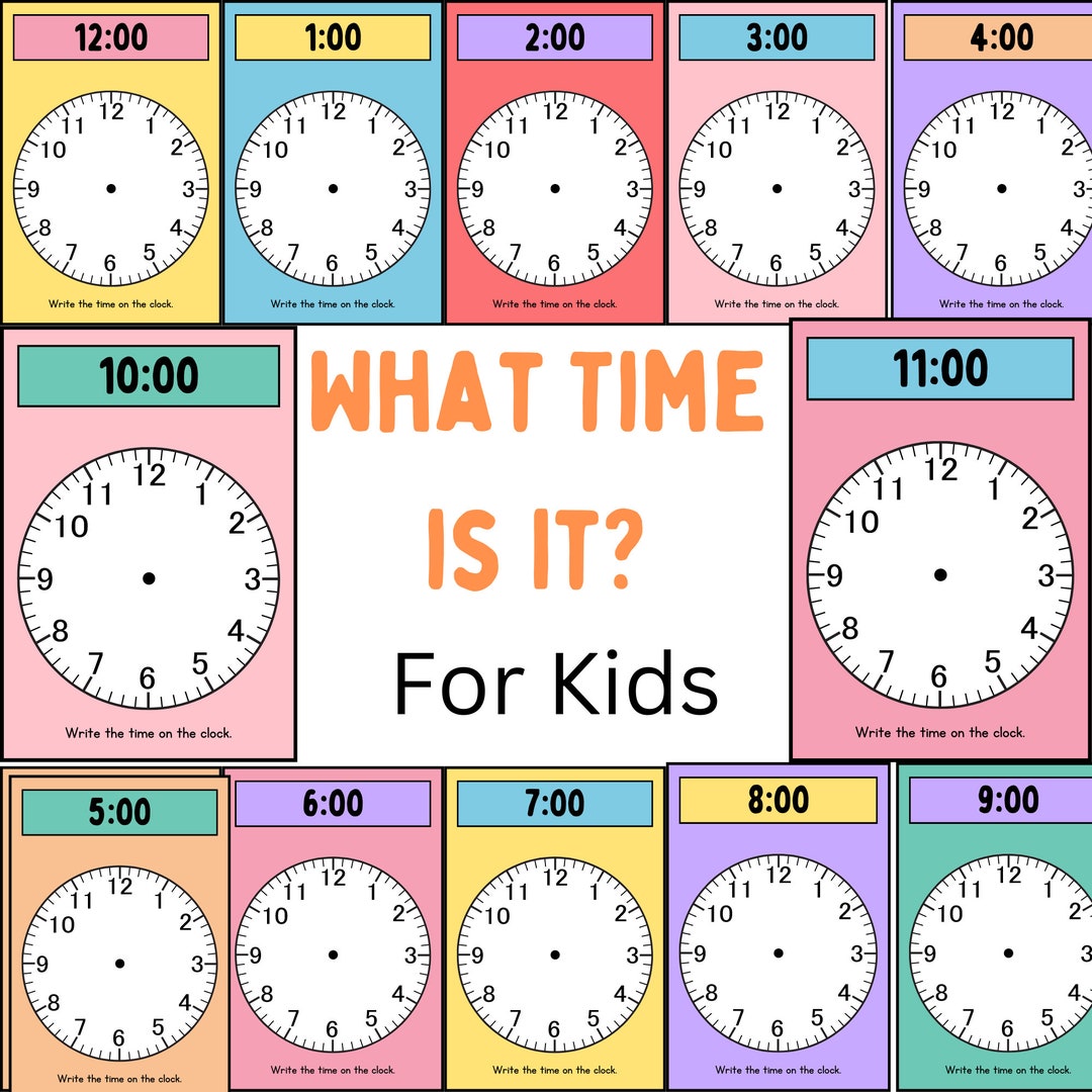 Kids Clock Learning Book, Activity Book,reading and Drawing Fun - Etsy