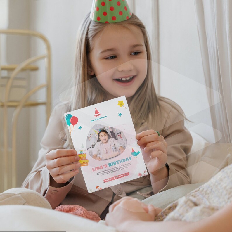 Editable Birthday Invitation Printable Colorful Card Instant - Etsy