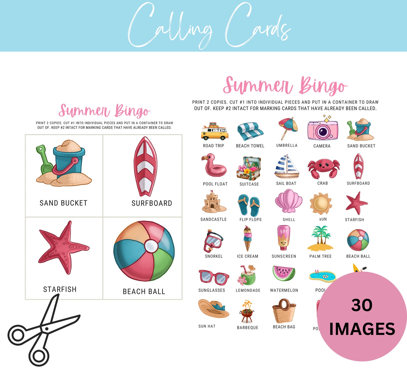 Instant Download Kids Game Set of 30 Boards Summer Activity Summer Game ...