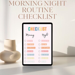 Kids Checklist Template, Morning Bedtime Nighttime Checklist, Chore ...