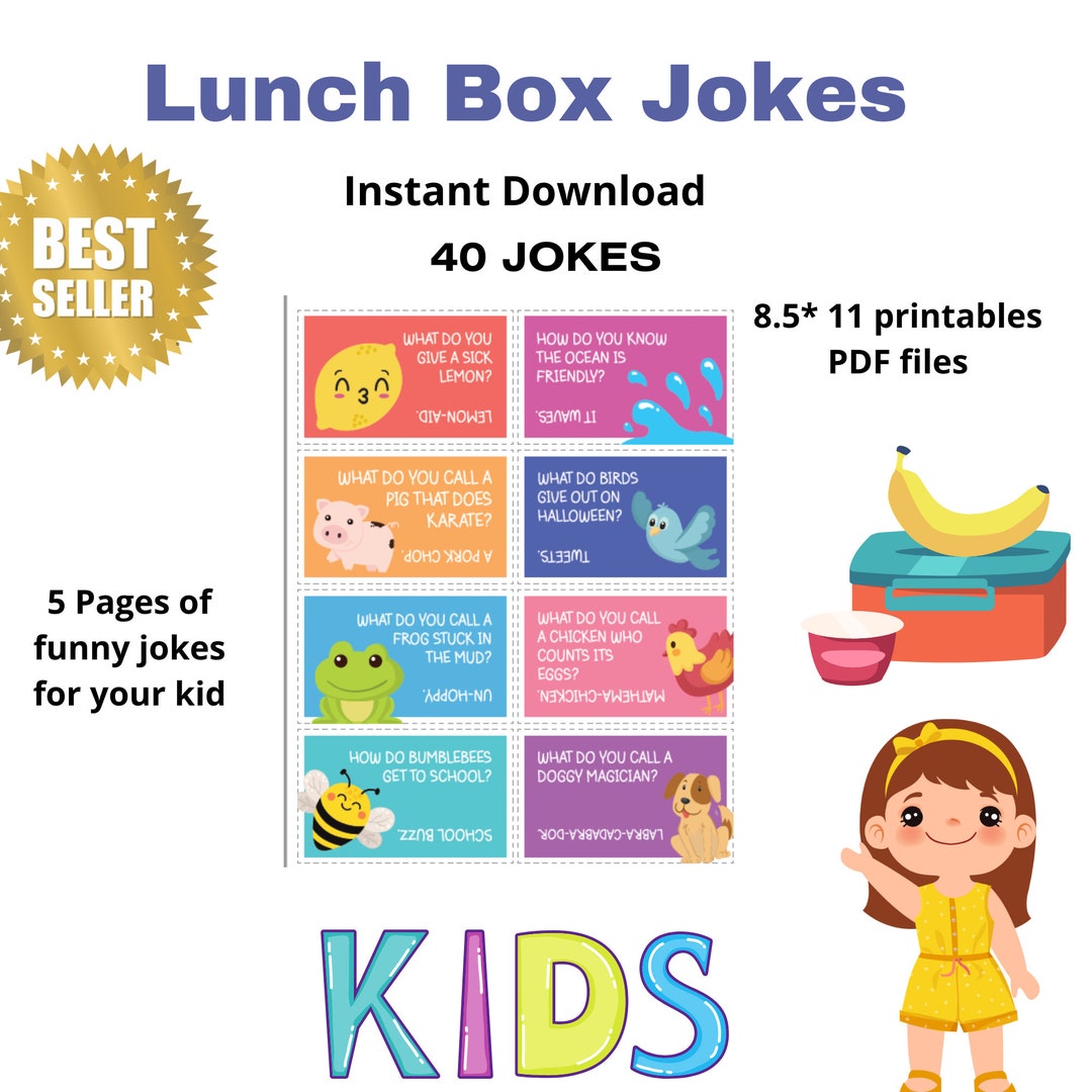 Lunchbox Jokes Printable, Lunch Box Notes, Jokes for Kids, Lunchbox ...