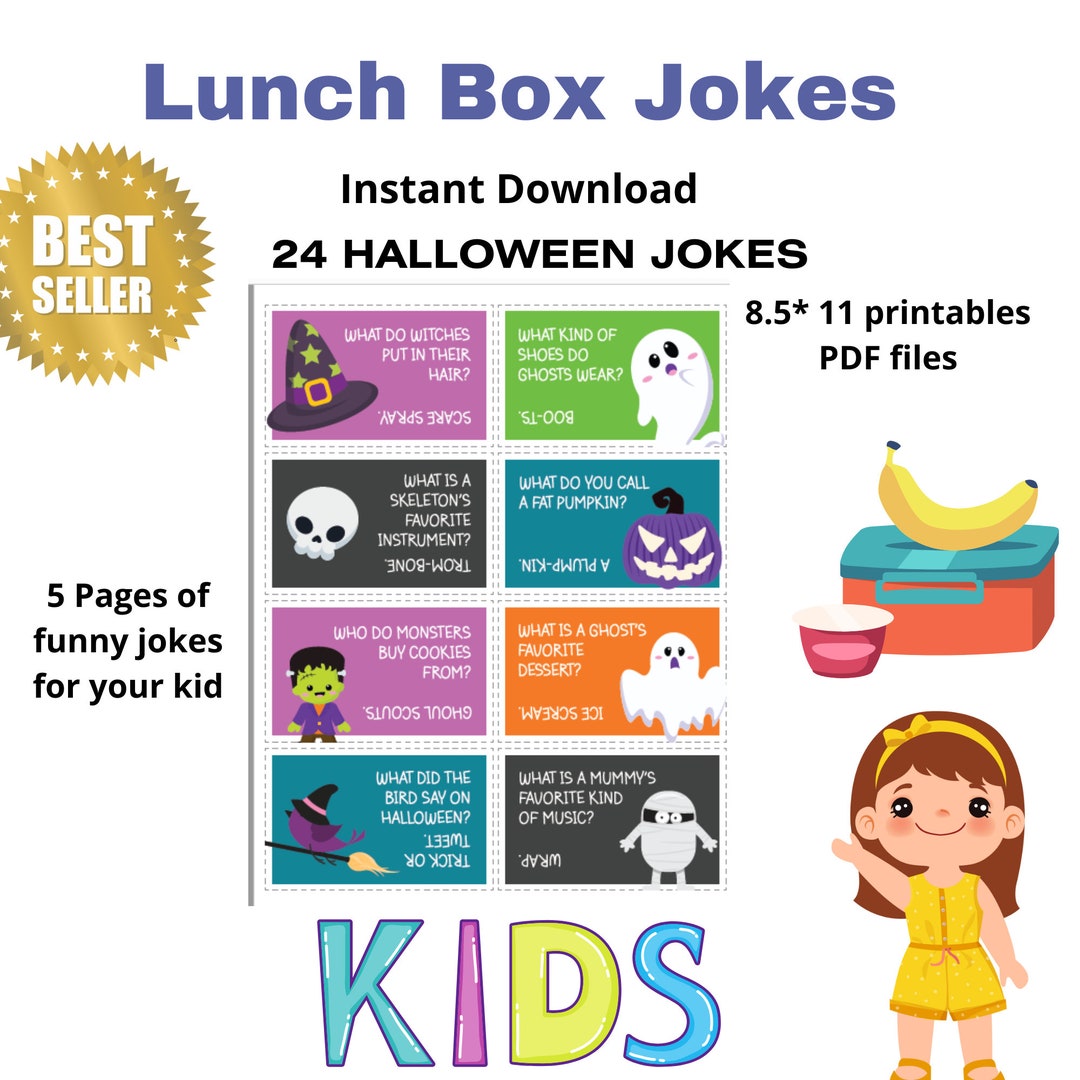 Halloween Lunchbox Notes, Lunch Box Notes Printable, Kids Lunch Notes ...