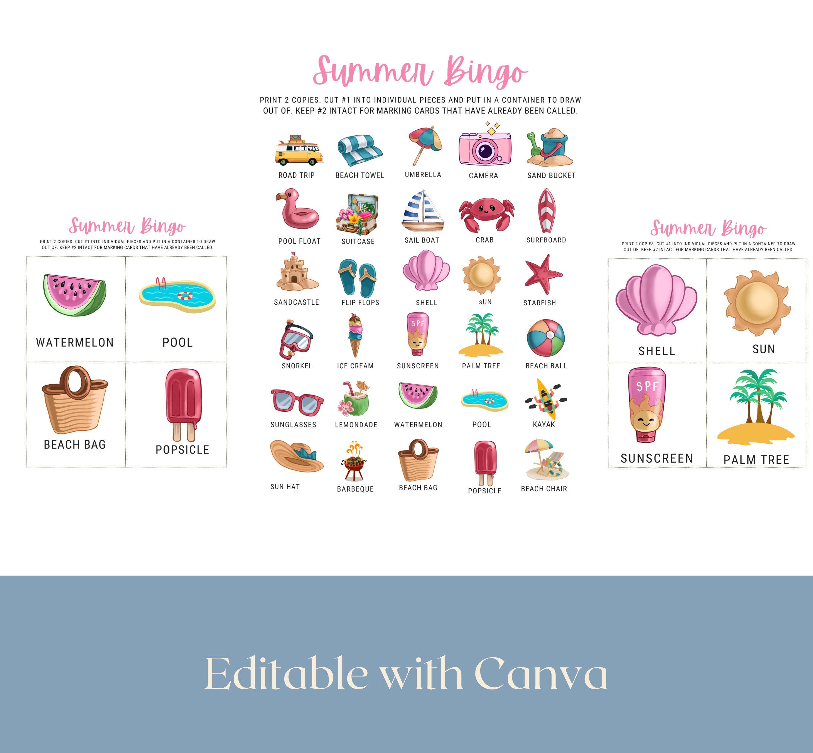 Instant Download Kids Game Set of 30 Boards Summer Activity Summer Game ...