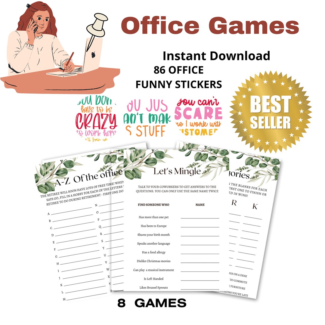 Office Party Games Bundle Printable Games for Work Team Building ...
