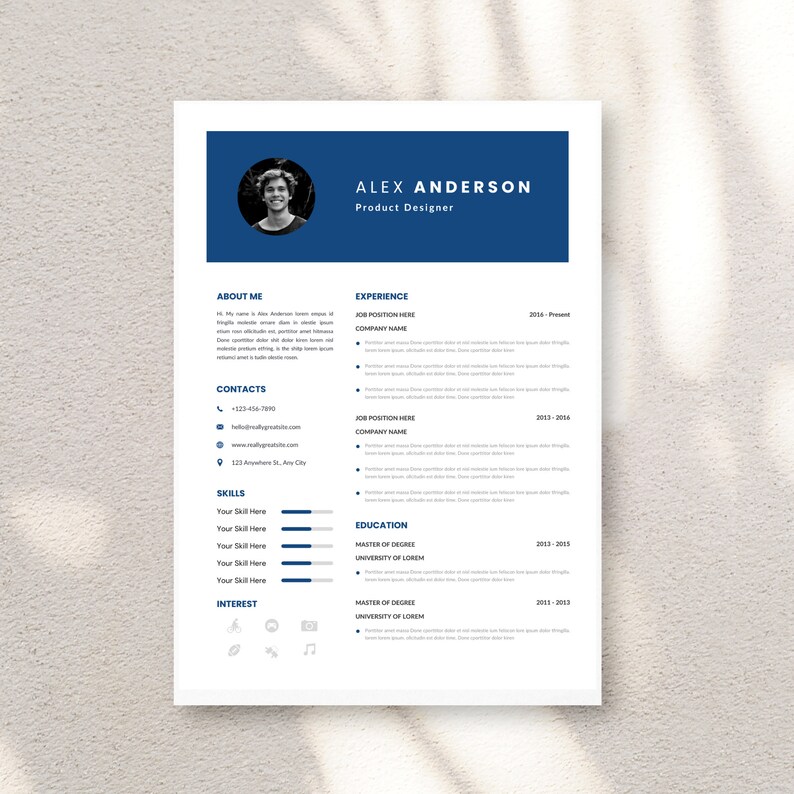 Professional Resume Template Bundle With 2 Cover Letters Editable ...