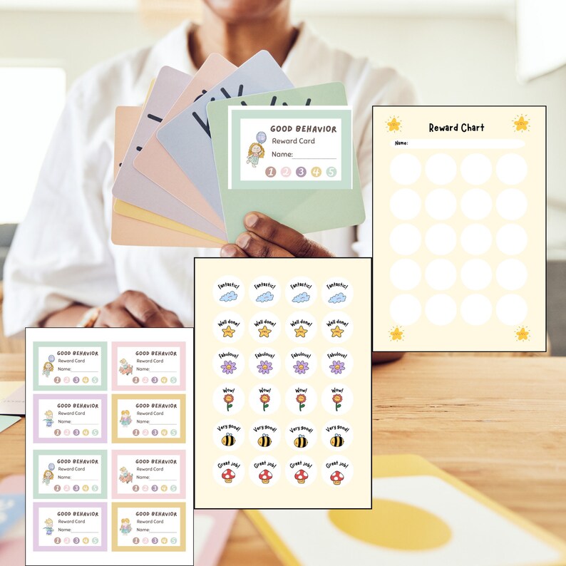 Class Reward Chart Bundle Behavior Primary School Reward Cards Parent ...